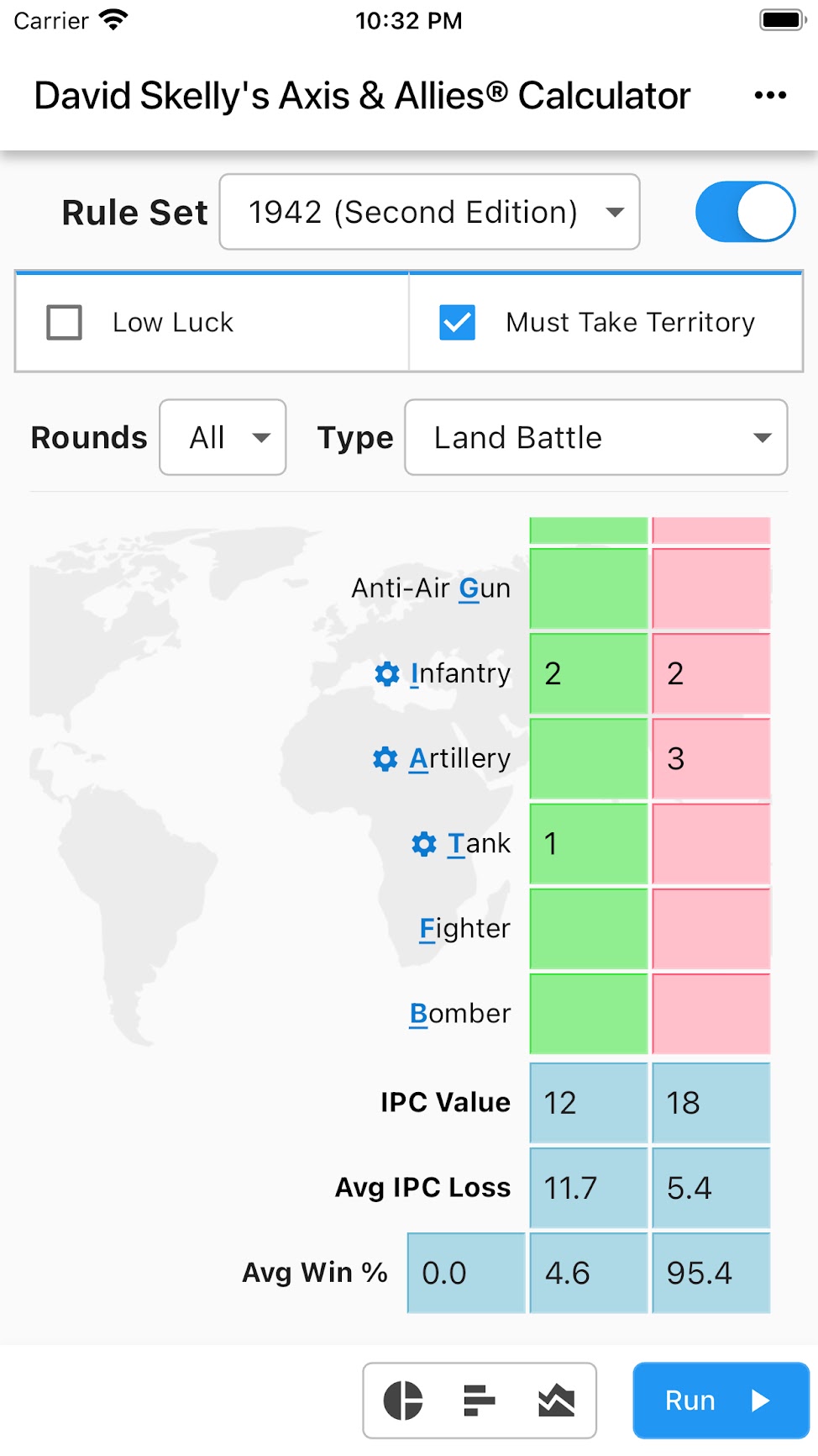 David Skelly's Axis & Allies® Calculator - Screenshots